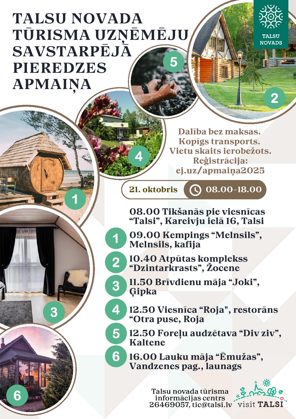 Talsu novada tūrisma uzņēmēju savstarpējā pieredzes apmaiņa - Visit Talsi